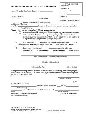 Fillable Online AFFIDAVIT for REGISTRATION AMENDMENT Fax Email Print ...