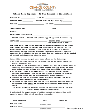 Fillable Online orangecountync rabies exposure form.docx ...