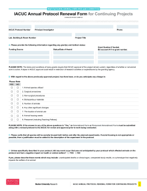 Fillable Online bu IACUC Annual Review Form Fax Email Print - pdfFiller