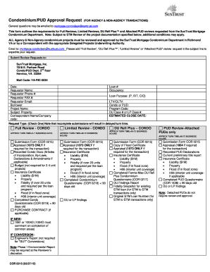 Fillable Online SunTrust Condominium/PUD Approval Request Fax Email ...