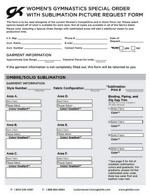 Fillable Online gkelite azureedge Women 's Special Order Sublimation ...