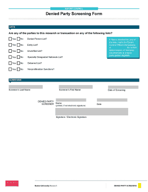 Fillable Online bu PDF Denied Party Screening Form Updated August 15 ...