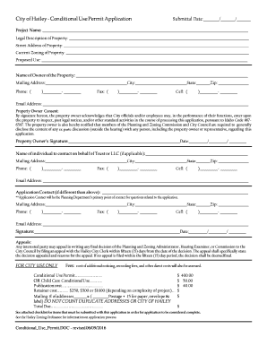 Fillable Online haileycityhall Conditional Use Permit - haileycityhall ...