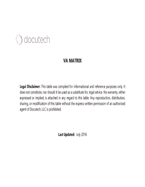 Fillable Online VA MATRIX Fax Email Print - pdfFiller