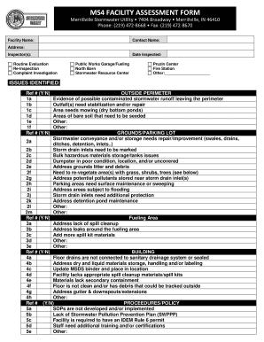 Fillable Online merrillville in MS4 FACILITY ASSESSMENT FORM ...