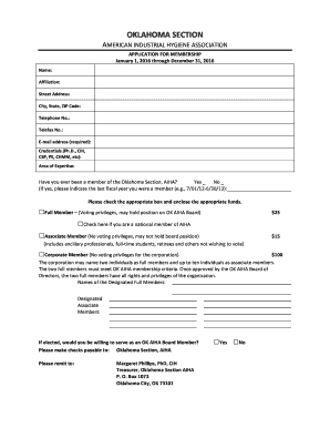 Fillable Online aiha Affiliation: Fax Email Print - pdfFiller