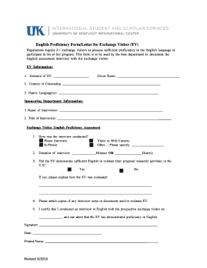 Fillable Online uky English Proficiency Form/Letter for Exchange ...
