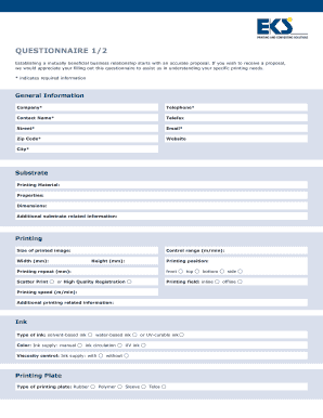 Fillable Online Questionnaire 1/2 Fax Email Print - pdfFiller