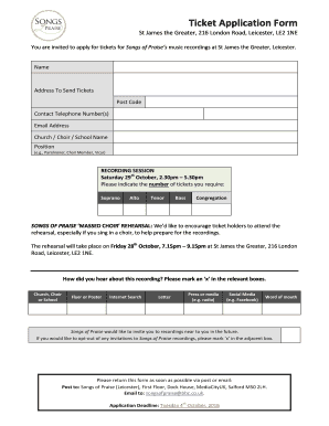 Fillable Online downloads bbc co Ticket Application Form - BBC ...