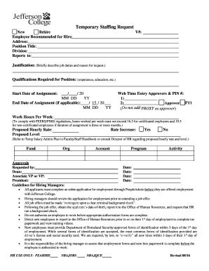Fillable Online jeffco Temporary Staffing Request Fax Email Print ...