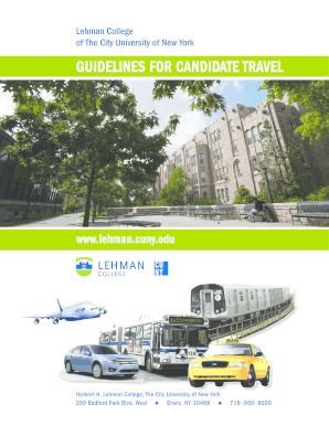 Fillable Online lehman cuny Candidate Travel Guidelines - Lehman College Fax Email Print - pdfFiller