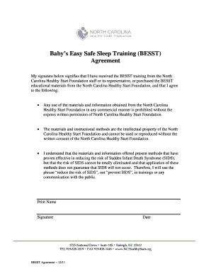 Fillable Online Babys Easy Safe Sleep Training (BESST) Fax Email Print ...