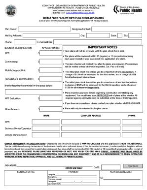 Fillable Online ENVIRONMENTAL HEALTH - PLAN CHECK PROGRAM Fax Email ...