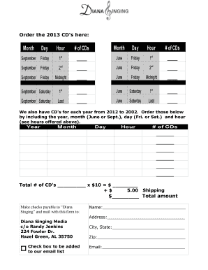 Fillable Online # of CDs Fax Email Print - pdfFiller