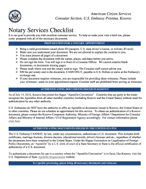 Fillable Online Notary Services Checklist Fax Email Print - pdfFiller