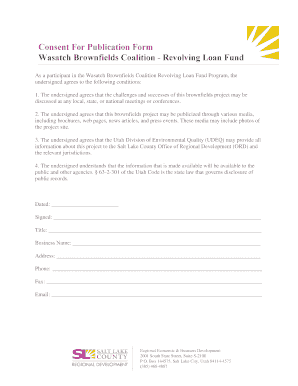 Fillable Online slco Consent For Publication Form Fax Email Print ...