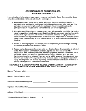 Fillable Online In consideration of being allowed to participate in any ...