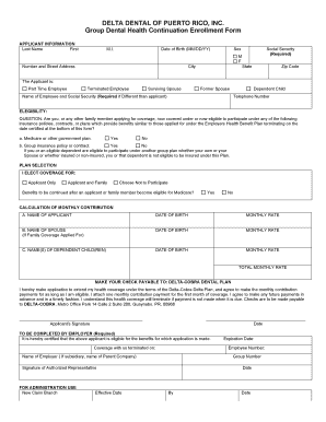 Fillable Online DELTA DENTAL OF PUERTO RICO, INC. Group Dental Health ...
