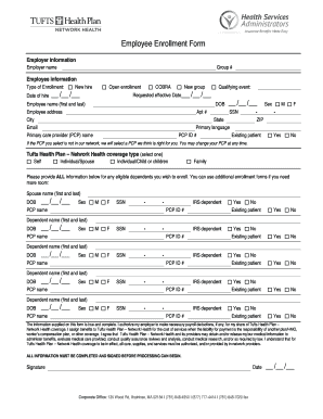 Fillable Online Type of Enrollment: Fax Email Print - pdfFiller