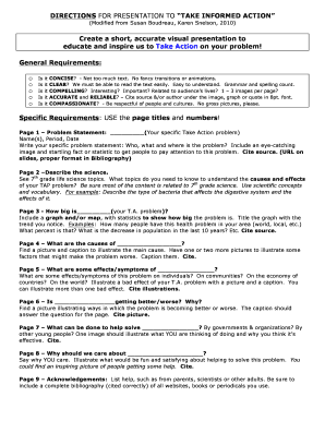 Fillable Online DIRECTIONS FOR PRESENTATION TO TAKE INFORMED ACTION Fax ...