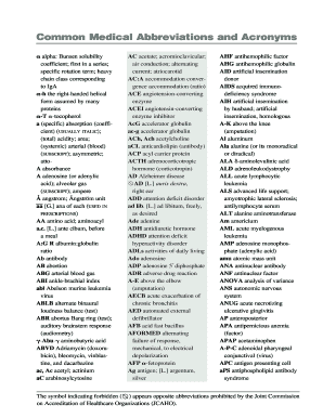 Fillable Online Common Medical Abbreviations and Acronyms Fax Email ...