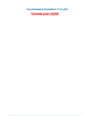 Fillable Online Housekeeping Evaluation Form - Pdfsdocuments.com Fax ...