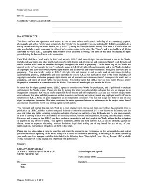 Fillable Online Unpaid work made for hire Fax Email Print - pdfFiller