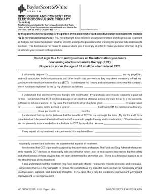 Fillable Online sw DISCLOSURE AND CONSENT FOR ELECTROCONVULSIVE THERAPY ...