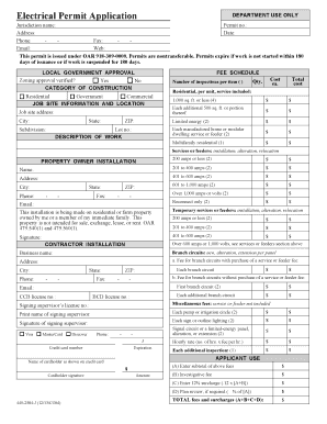 Fillable Online oregon Electrical Permit Application - Oregon.gov Fax ...