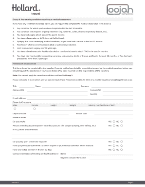 Fillable Online MEDICAL DECLARATION FORM - hollardti.com Fax Email ...