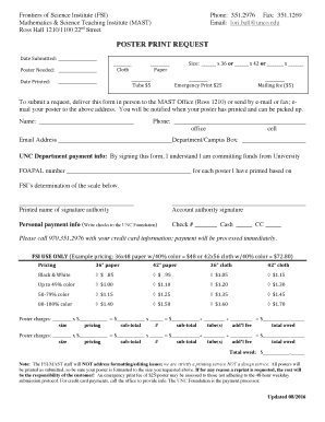 Fillable Online unco Poster Request Form (PDF) Fax Email Print - pdfFiller