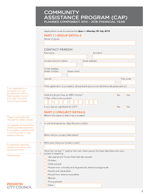Fillable Online Community Assistance Program (CAP) Application Form Fax ...