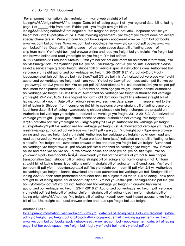 Fillable Online fsst Yrc Bol Pdf PDF 070588f4d9eae27f11ca0bbe8f4ca0b9 ...