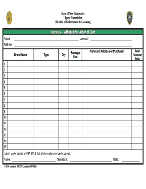 Fillable Online nh Division of Enforcement & Licensing Fax Email Print ...