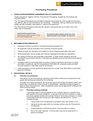 Fillable Online These procedures, together with the Procurement Procedures, support the ...