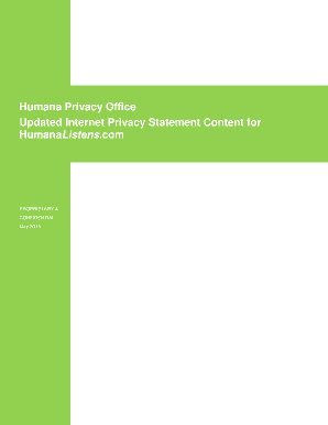 Fillable Online Humana Privacy Office Updated Internet Privacy ...