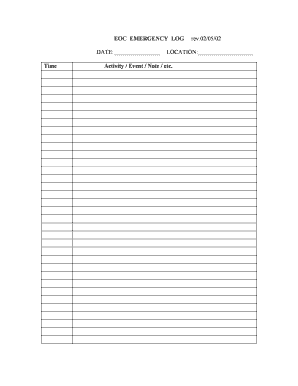 Fillable Online luc EOC EMERGENCY LOG - luc Fax Email Print - pdfFiller
