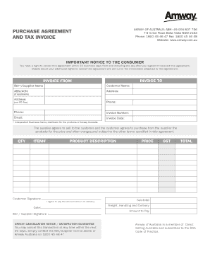 Fillable Online AMWAY OF AUSTRALIA ABN: 49 004 807 756 Fax Email Print ...