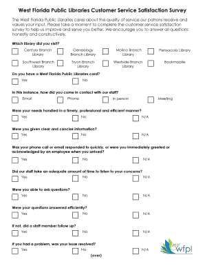 Fillable Online West Florida Public Libraries Customer Service ... Fax ...
