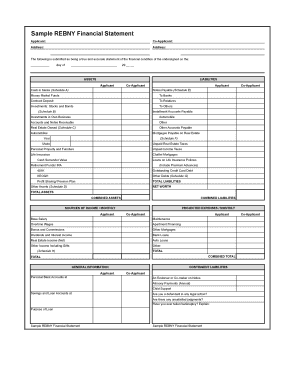 Fillable Online Sample REBNY Financial Statement Fax Email Print ...