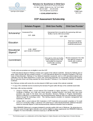 Fillable Online okhighered SECC CCP Assessment Scholarship Application ...
