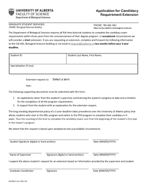 Fillable Online Requirement Extension Fax Email Print - pdfFiller