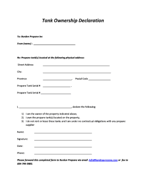 Fillable Online Tank Ownership Declaration Fax Email Print - pdfFiller