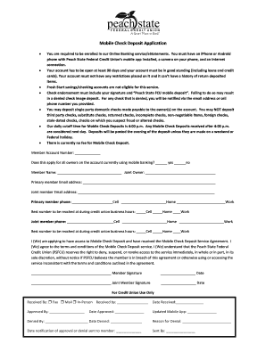 Fillable Online Mobile Check Deposit Application Fax Email Print ...