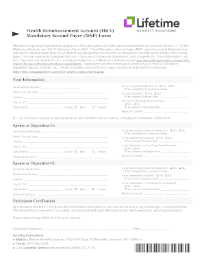 Fillable Online Health Reimbursement Account (HRA) Mandatory Second ...