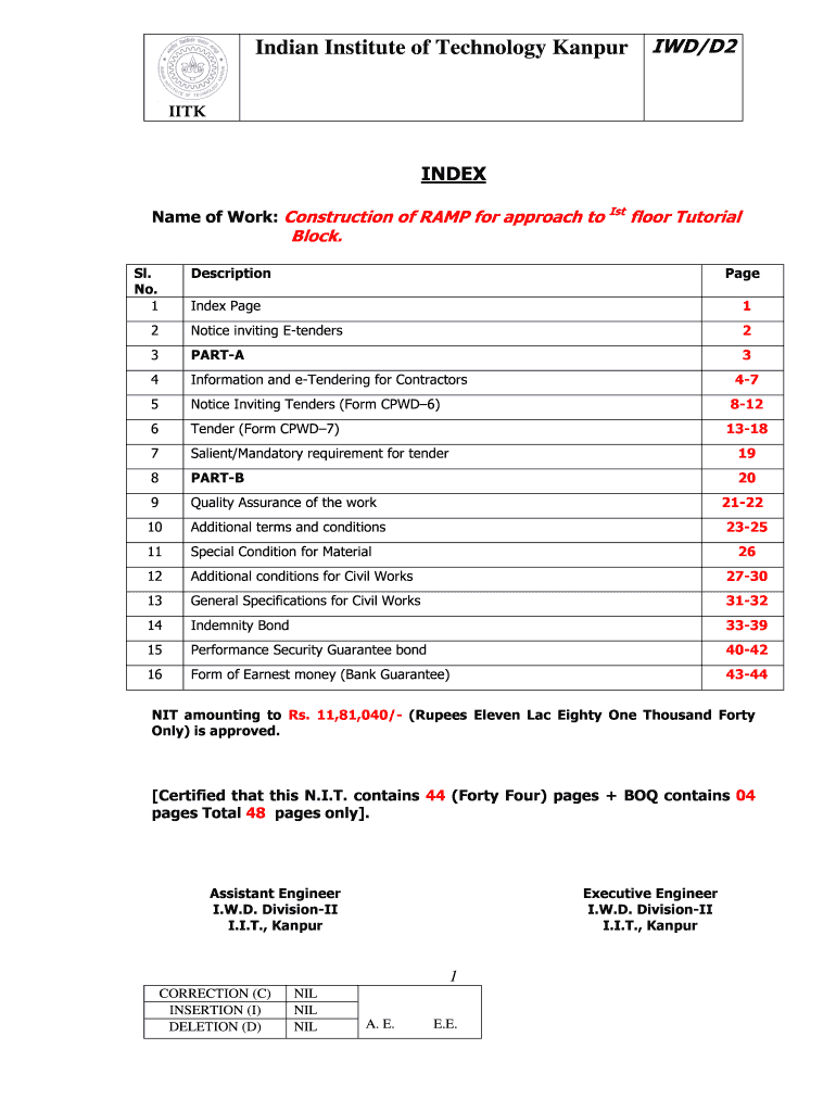 Fillable Online iitk ac INDEX www.iitk.ac.in - iitk ac Fax Email Print ...