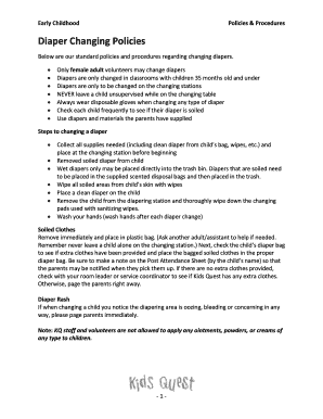 Fillable Online Diaper Changing Policies Fax Email Print - pdfFiller