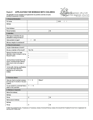 Fillable Online bbc-chbc Form 2 Application for working with Children - bbc-chbc Fax Email Print ...