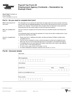 Fillable Online sro vic gov Payroll Tax Form 03 Fax Email Print - pdfFiller