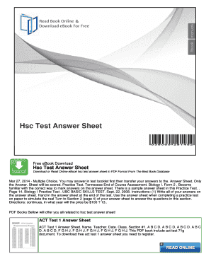 Fillable Online Hsc Test Answer Sheet - nocRead.Com Fax Email Print ...